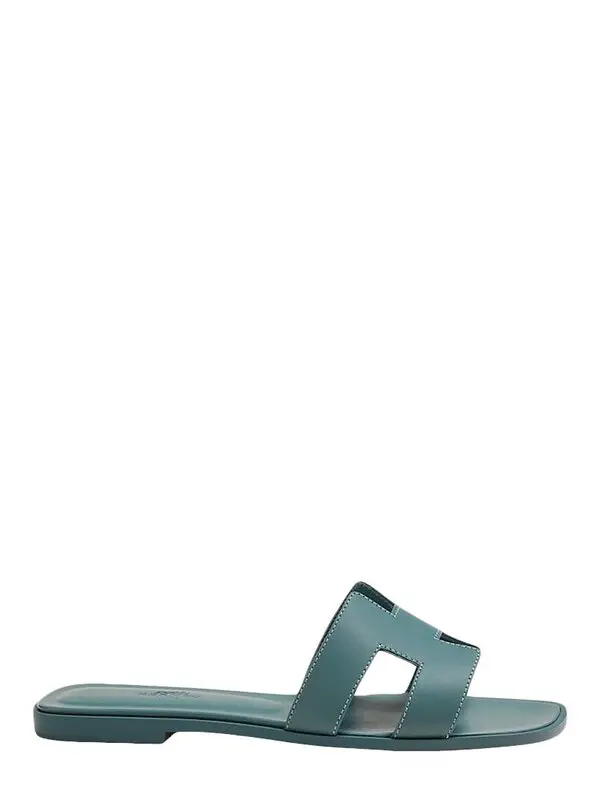 Hermès Oran Sandal In Box Calfskin Leather - Bleu Pinede