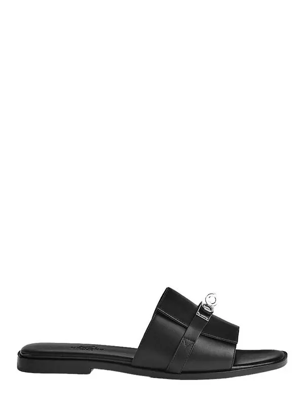 Hermès Giulia Calfskin Slides - Noir