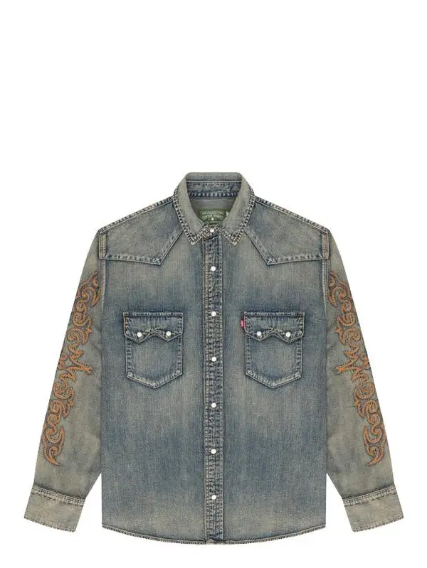 DENIM TEARS Western Cotton Stitch Denim Shirt - Selvedge Denim