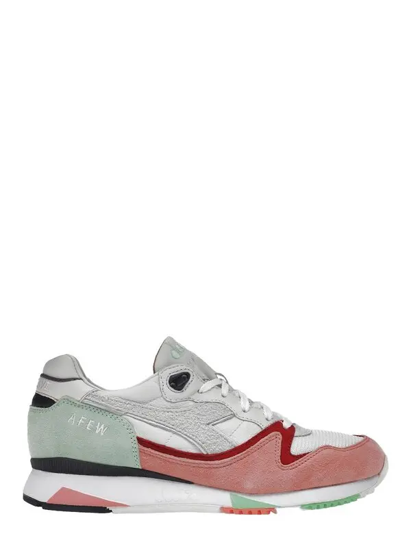 DIADORA V7000 Afew Highly Addictive Sneakers - White/green Ash/burnt Coral