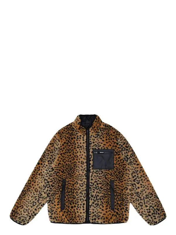 Supreme Leopard Fleece Reversible Jacket - Black