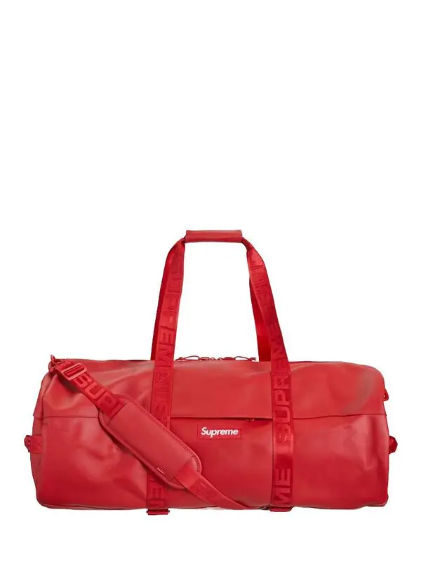 Supreme Leather Duffle Bag - Red