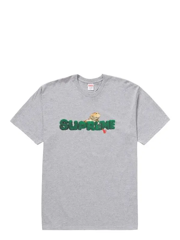 Supreme Lizard Tee Shirt - Heather Grey