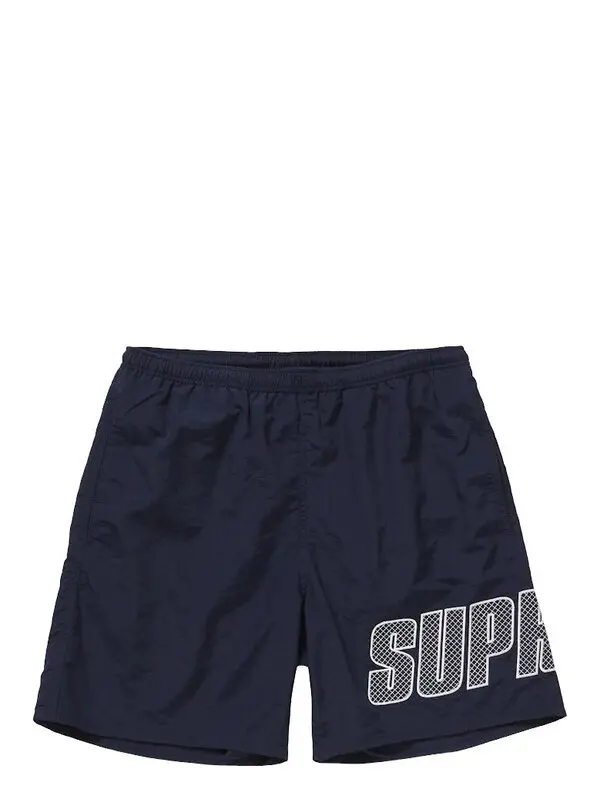 Supreme Logo Applique Water Short - Navy Blue