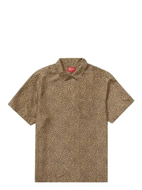 Supreme Leopard Silk Short Sleeve Shirt - Tan