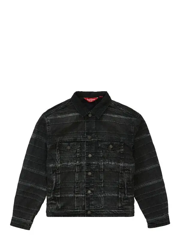 Supreme Layered Denim Trucker Jacket - Black