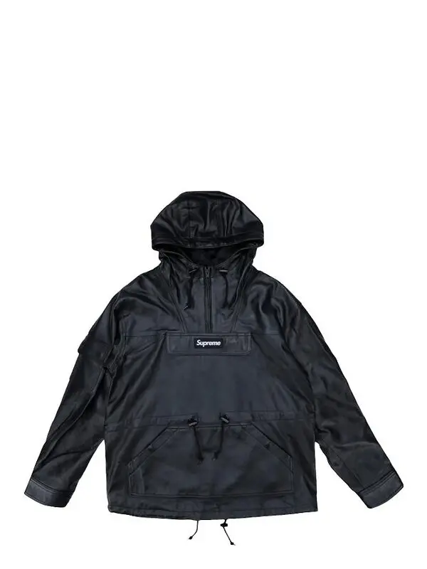 Supreme Leather Anorak - Black