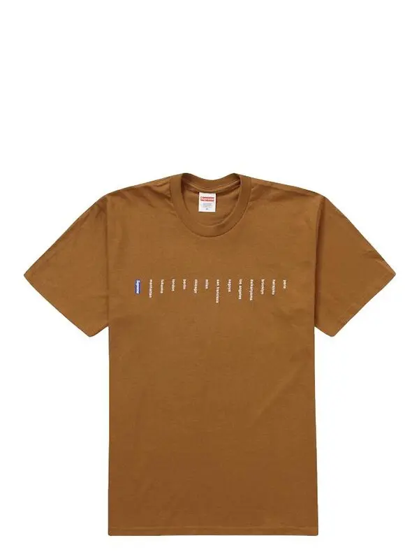 Supreme Location Tee Shirt - Light Brown