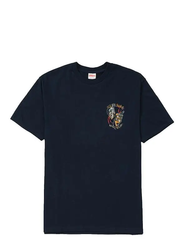 Supreme Laugh Now Tee Shirt - Navy Blue