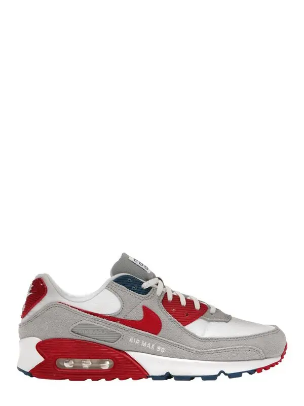 Nike Max 90 Athletic Club Sneakers - White/grey/red