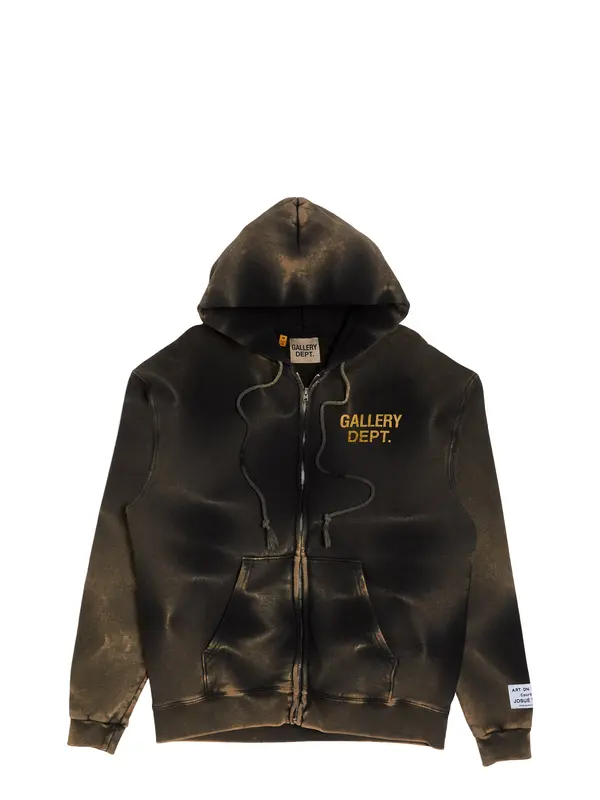 GALLERY DEPT. Zip Up Hoodie - Sun Faded Black