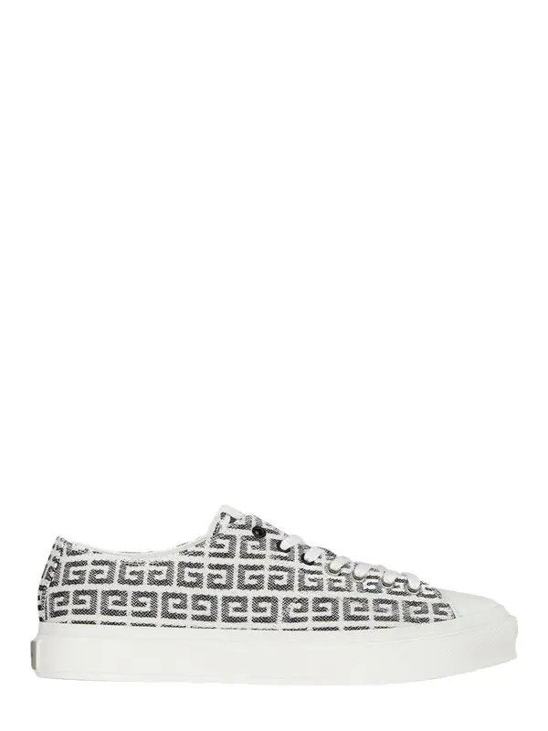 Givenchy City In 4g Jacquard Sneakers - White/black