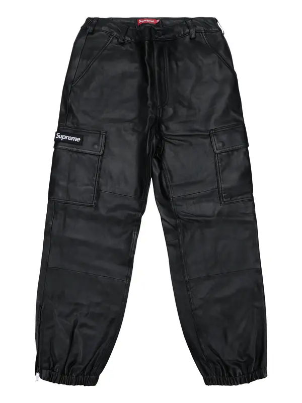 Supreme Leather Cargo Pants - Black