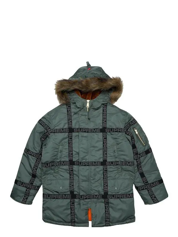 Supreme Logo Tape N-3b Parka - Olive