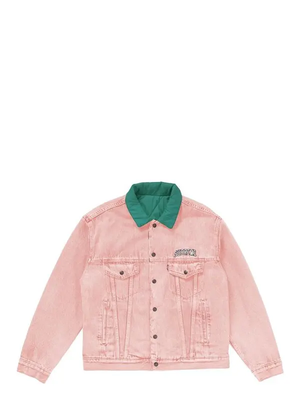 Supreme Levi's Quilted Reversible Trucker Jacket - Pink