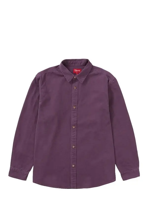 Supreme Logo Taping Work Shirt - Dusty Purple