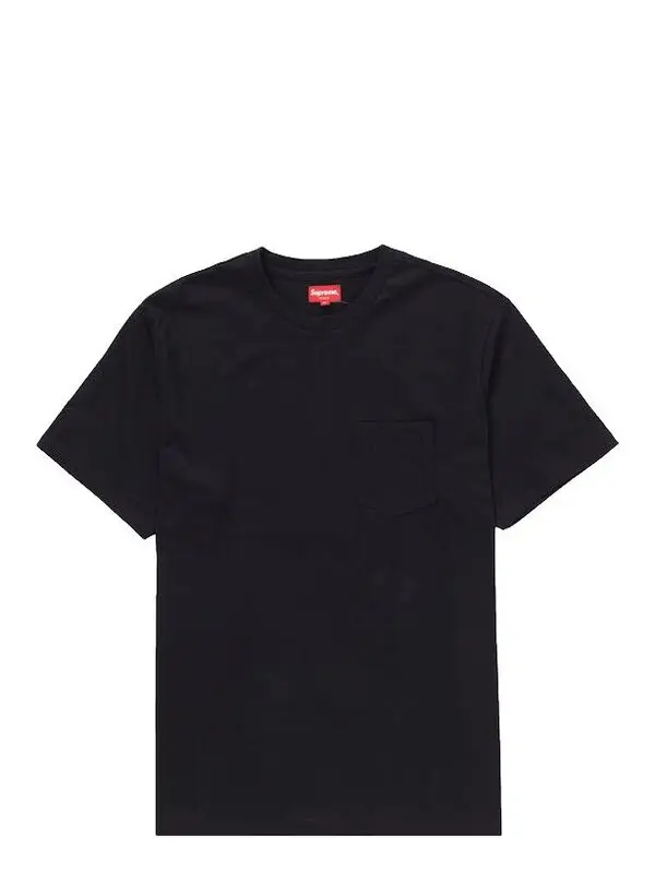 Supreme Laser Cut Logo Pocket Tee Shirt - Black