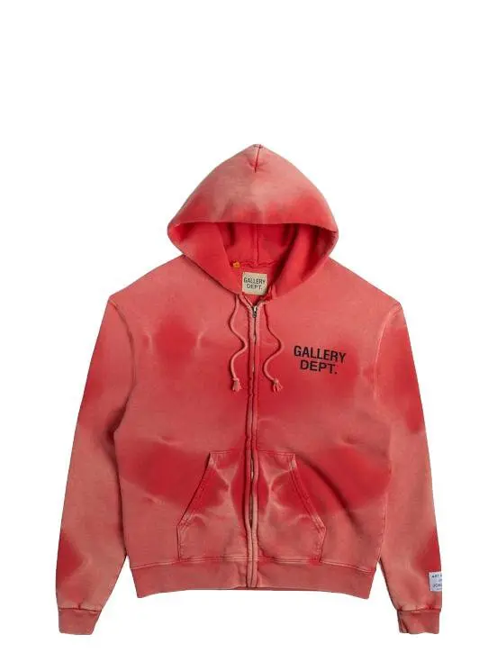 GALLERY DEPT. Zip Up Hoodie - Sun Faded Red
