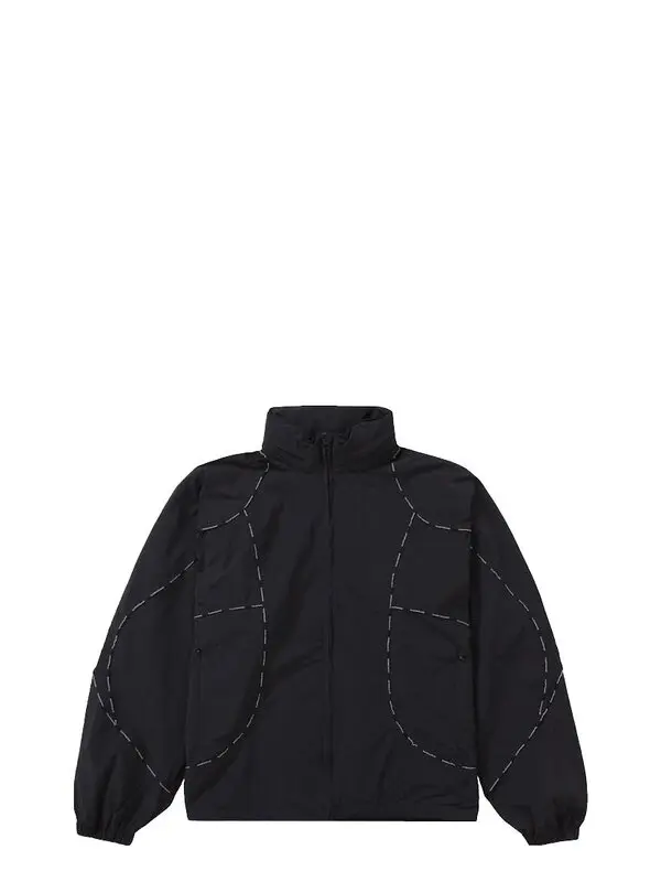 Supreme Logo Piping Hooded Track Jacket - Black