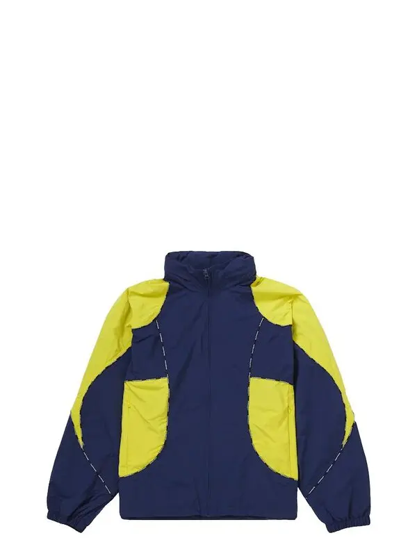 Supreme Logo Piping Hooded Track Jacket - Navy Blue