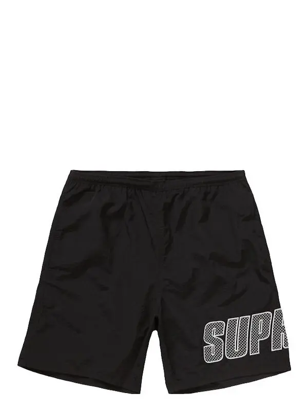 Supreme Logo Applique Water Short - Black