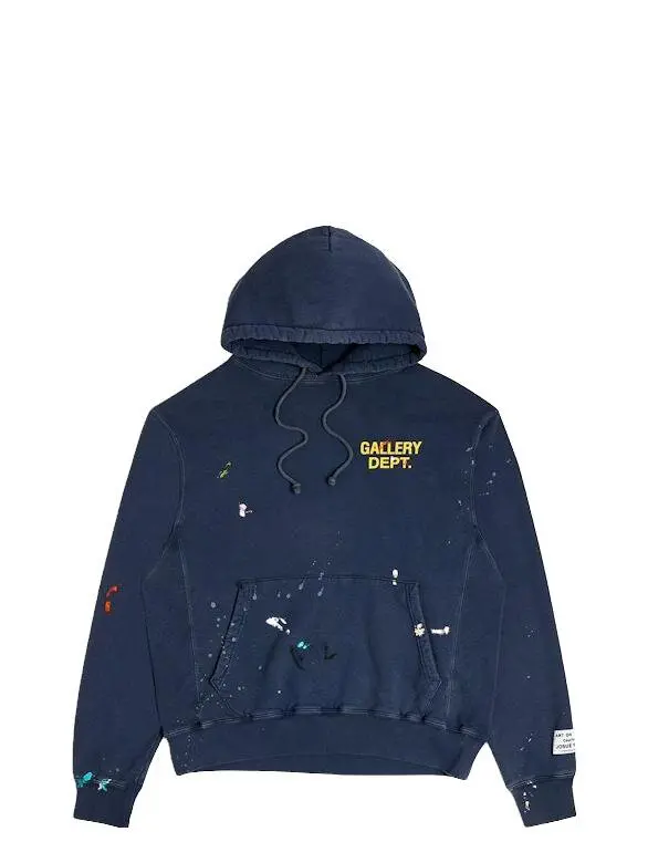 GALLERY DEPT. Paint Logo Hoodie - Vintage Navy Blue