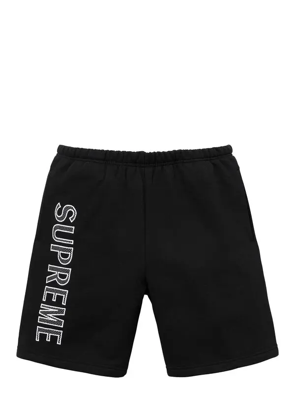 Supreme Leg Embroidery Sweatshort - Black