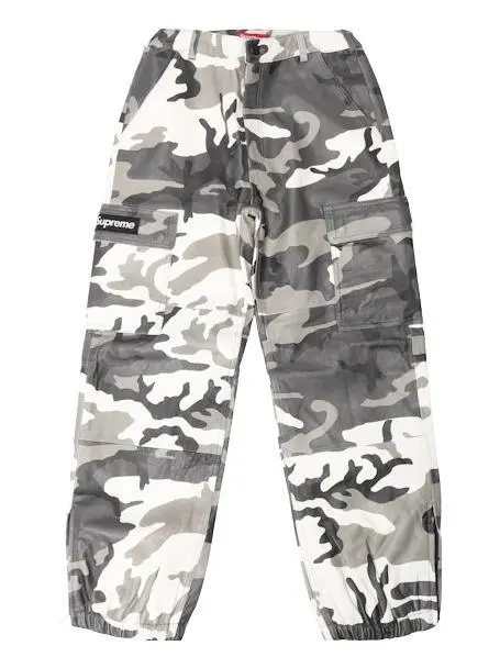 Supreme Leather Cargo Pants - Snow Camo