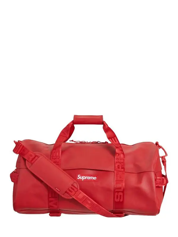 Supreme Leather Duffle Bag - Red