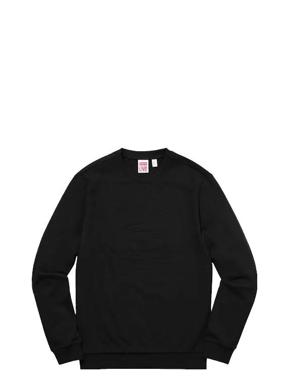 Supreme Lacoste Pique Crewneck Sweatshirt - Black