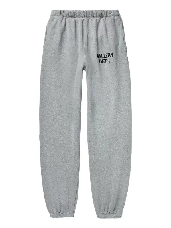 GALLERY DEPT. Tapered Logoprint Cottonjersey Sweatpants - Grey