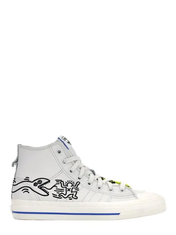 Adidas Nizza Hi Keith Haring High-top Sneakers - Crystal White/blue/chalk White