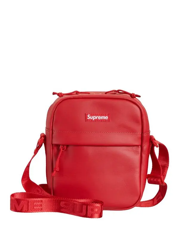 Supreme Leather Shoulder Bag - Red