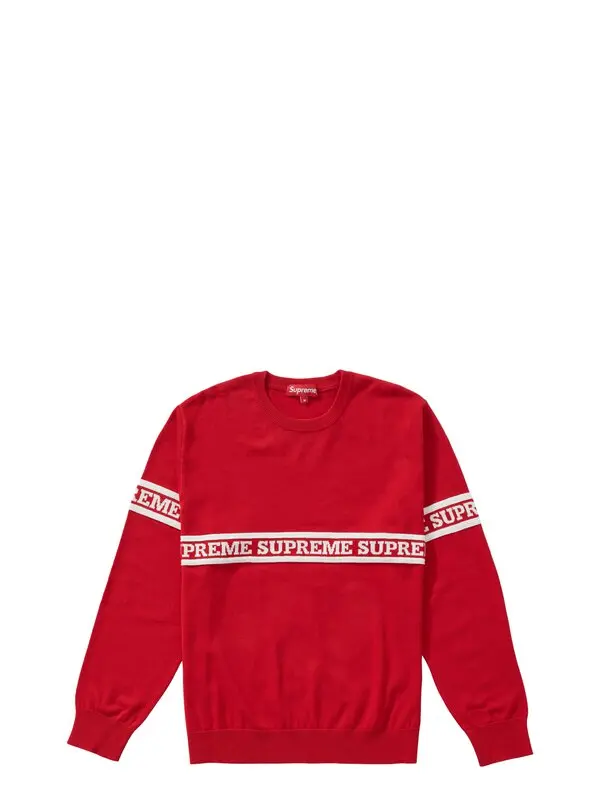 Supreme Logo Stripe Knit Top - Red