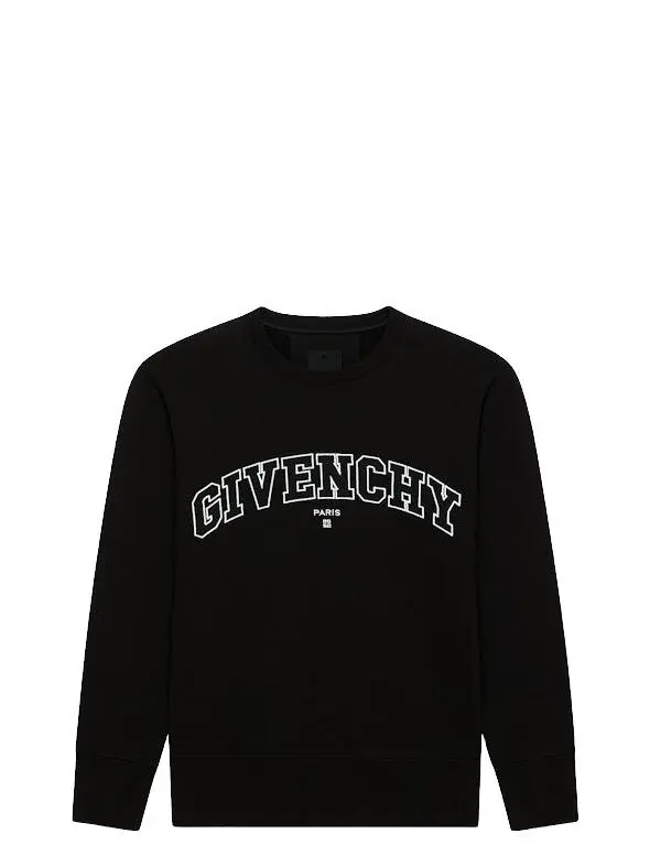 Givenchy College Slim Fit Crewneck Sweatshirt - Black