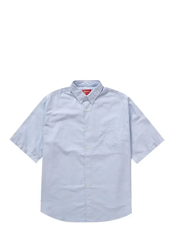Supreme Loose Fit Short Sleeve Oxford Shirt - Light Blue