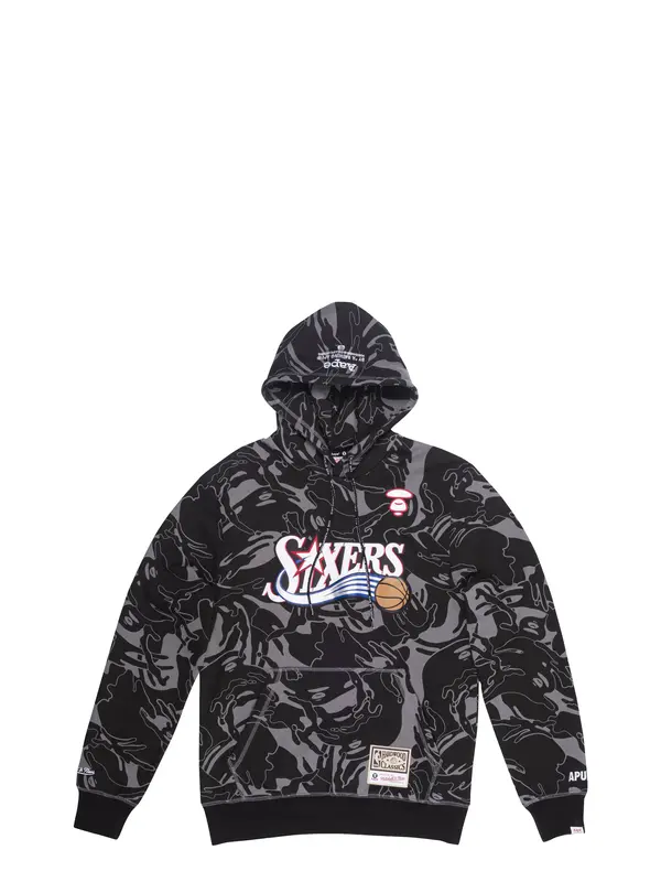 BAPE Aape X Mitchell & Ness Philadelphia 76ers Hoodie - Black