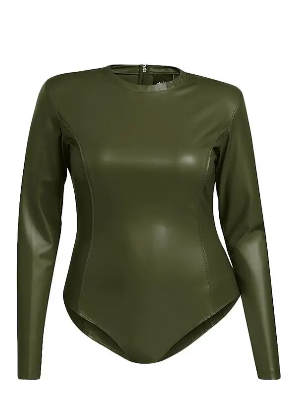 Adidas Ivy Park Halls Of Ivy Faux Leather Bodysuit - Wild Pine