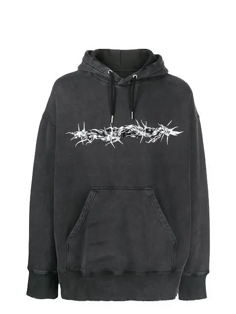 Givenchy Barbed Wire Print Hoodie - Black