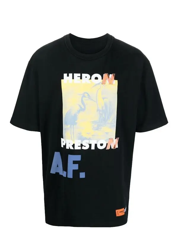 Heron Preston A.f. Authorised Oversized T-shirt - Black/lemon Yellow