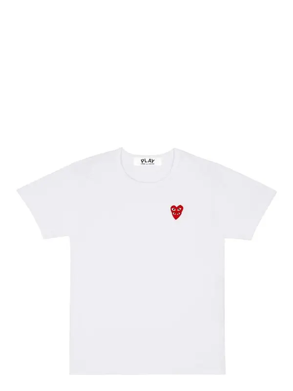 Play Comme Des Garcon Double Red Heart T-shirt - White