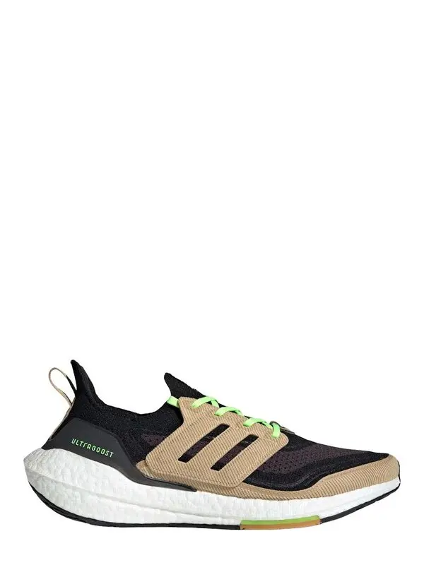 Adidas Ultra Boost 21 Sneakers - Core Black/beige Tone/signal Green