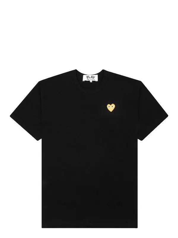 Play Comme Des Garcon Gold Heart T-shirt - Black