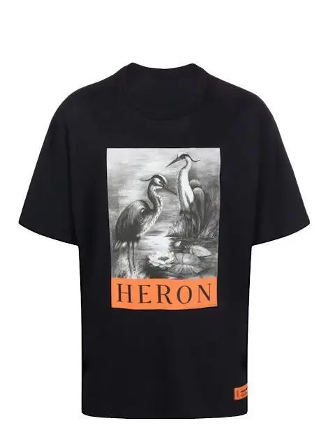 Heron Preston Herons Sketch Oversized T-shirt - Black/white/orange