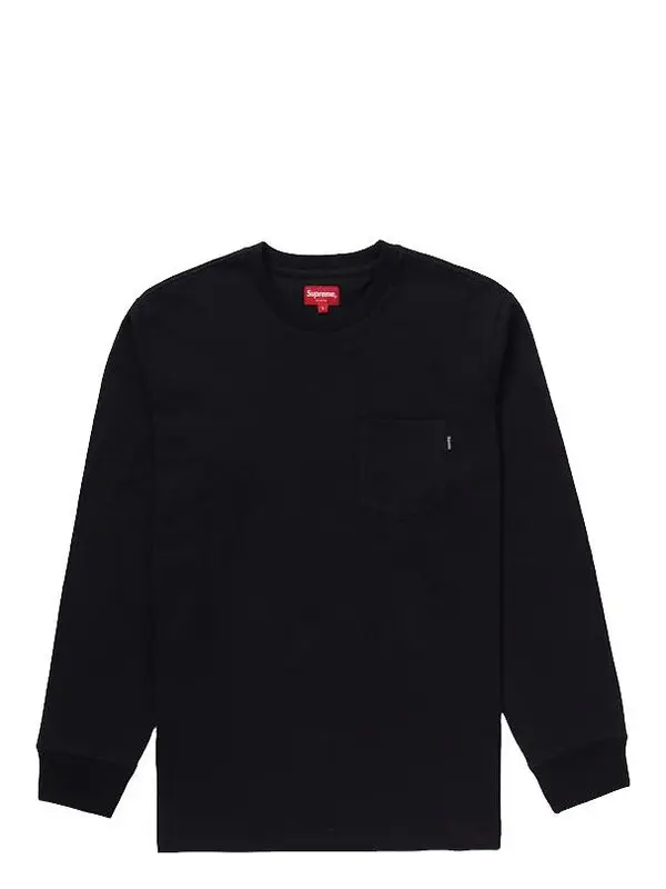 Supreme Long Sleeve Pocket Tee Shirt - Black