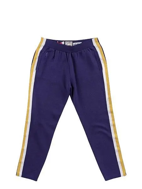 CLOT X Mitchell & Ness Lakers Knit Warm Up Pants - Purple/yellow