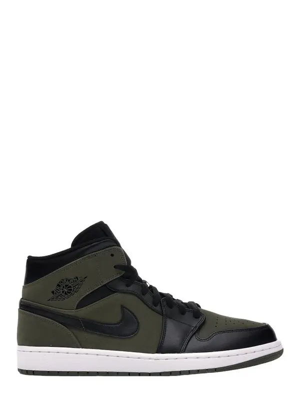 JORDAN 1 Mid Sneakers - Olive Canvas/black/white
