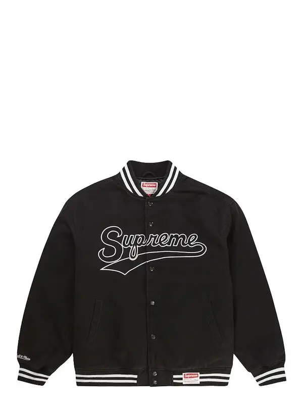 Supreme Mitchell & Ness Doughboy Twill Varsity Jacket - Black