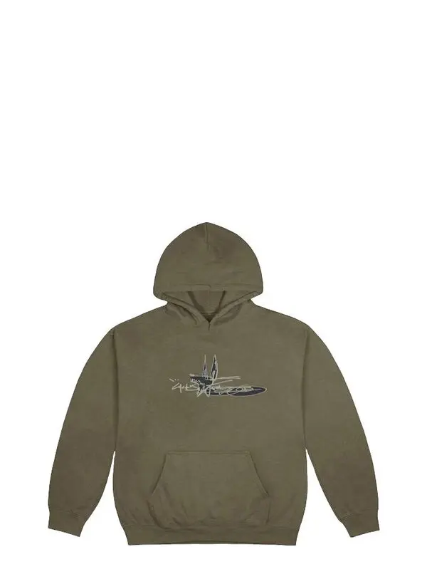 JORDAN X Travis Scott Cactus Jack Scribble Hoodie - Olive
