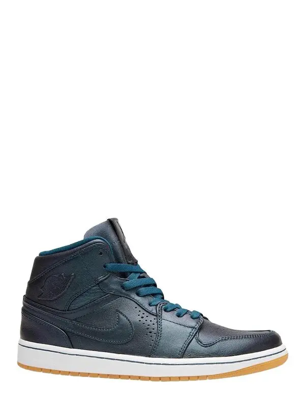 JORDAN 1 Mid Nouveau Sneakers - Space Blue/white/gum Light Brown